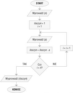 Przedstawianie algorytmu iteracyjnego w postaci listy kroków i schematu ...