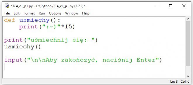 Stosowanie funkcji w językach C++ i Python – Informatyka – zakres ...