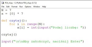 Stosowanie tablic w języku C++ i list w języku Python – Informatyka ...