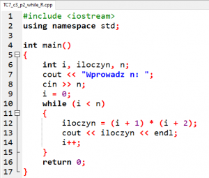 Stosowanie instrukcji iteracyjnych w językach C++ i Python ...