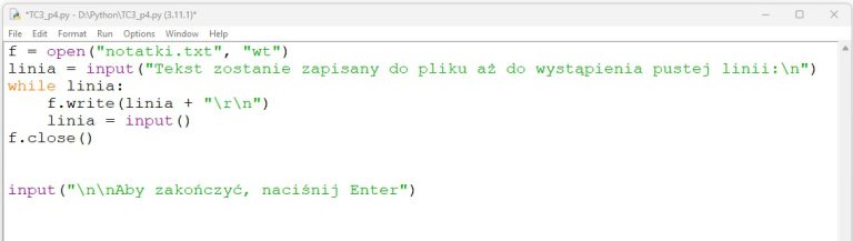 Przetwarzanie plików w językach C++ i Python – Informatyka – zakres ...
