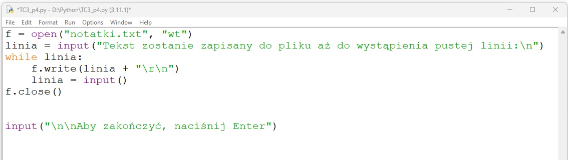 Przetwarzanie plików w językach C++ i Python – Informatyka – zakres ...