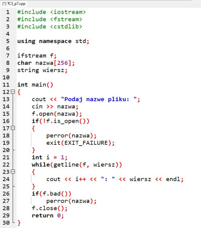Przetwarzanie plików w językach C++ i Python – Informatyka – zakres ...