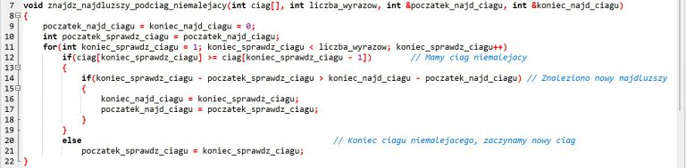 Znajdowanie w ciągu podciągów o różnorodnych własnościach – realizacja w językach C++ i Python ...