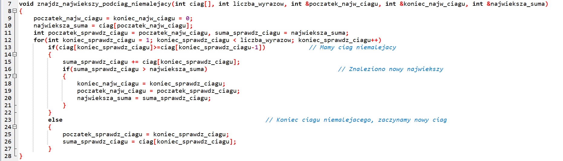 Znajdowanie w ciągu podciągów o różnorodnych własnościach – realizacja ...