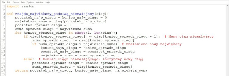 Znajdowanie w ciągu podciągów o różnorodnych własnościach – realizacja ...