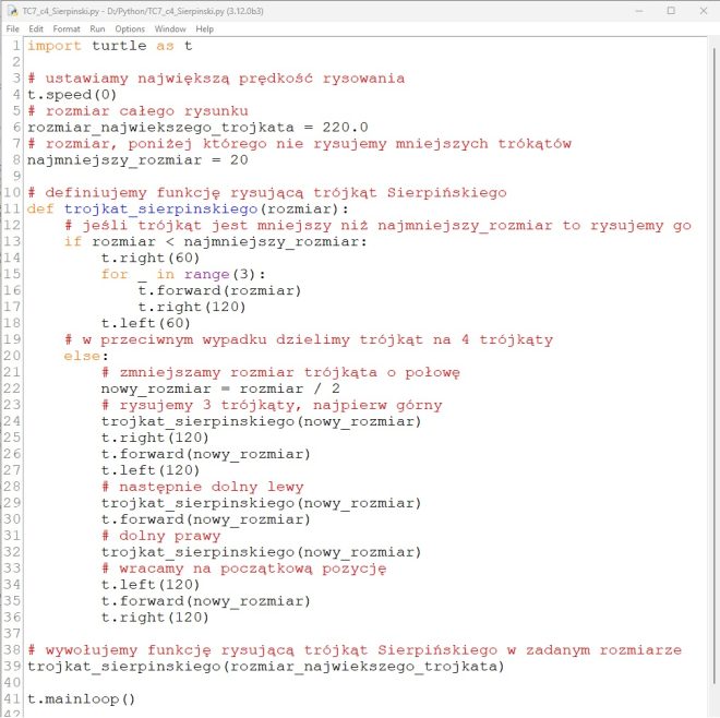 Rekurencyjne tworzenie fraktali – Informatyka – zakres rozszerzony